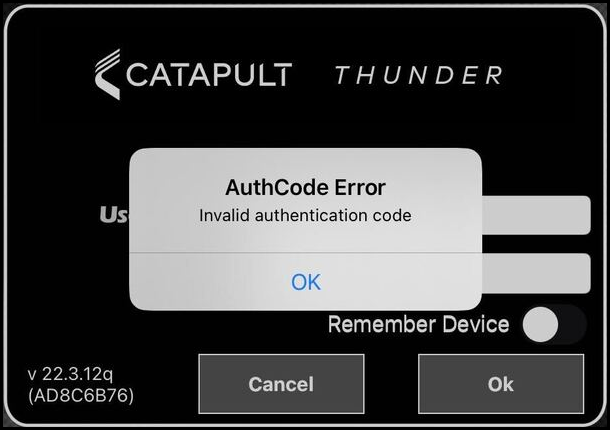 ThunderCloud iOS & WUA Two Factor Authentication – Catapult Thunder Support