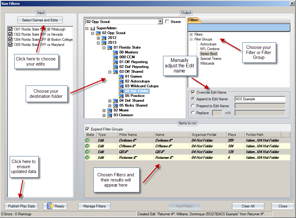 Using Filters – Catapult Thunder Support